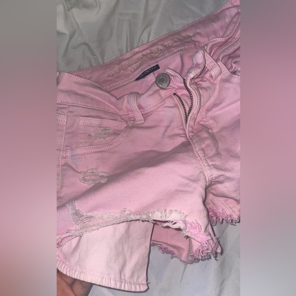 American Eagle Outfitters Shorts Pink Ripped Jean Shorts Poshmark